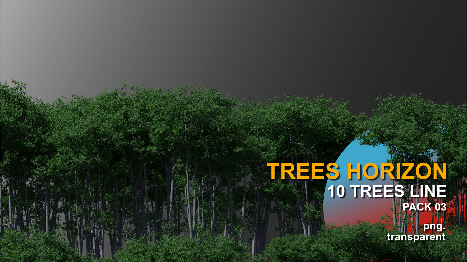 ArtStation - Trees Line, Trees Horizon, PNG, Cutout, Pack 03 | Resources