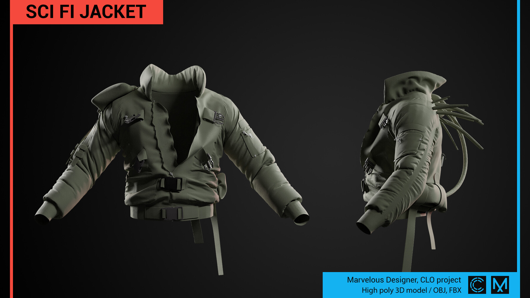 ArtStation - Sci Fi Jacket - Marvelous Designer, CLO project. | Resources
