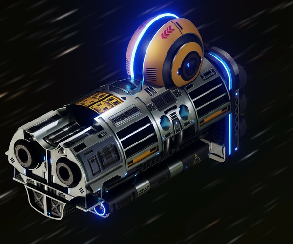 ArtStation - Galactic Core spaceship low-poly | Game Assets