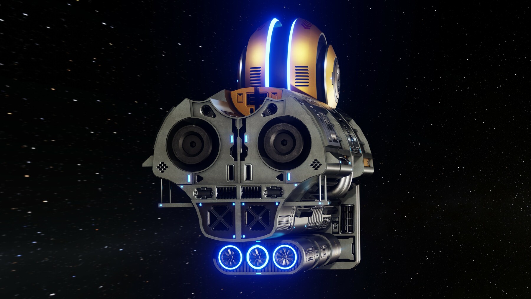 ArtStation - Galactic Core spaceship low-poly | Game Assets