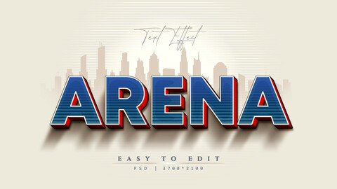 ArtStation - 3D Arena PSD fully editable text effect. Layer style PSD ...