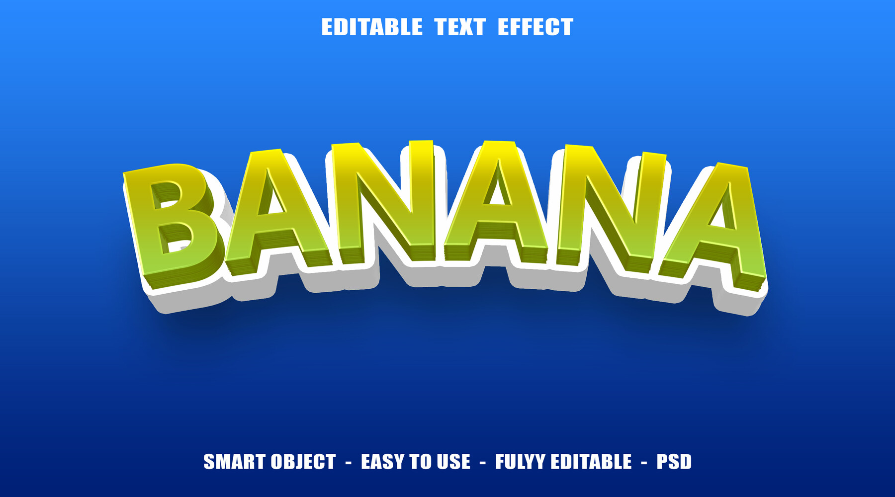 ArtStation - 3D Banana PSD fully editable text effect. Layer style PSD ...