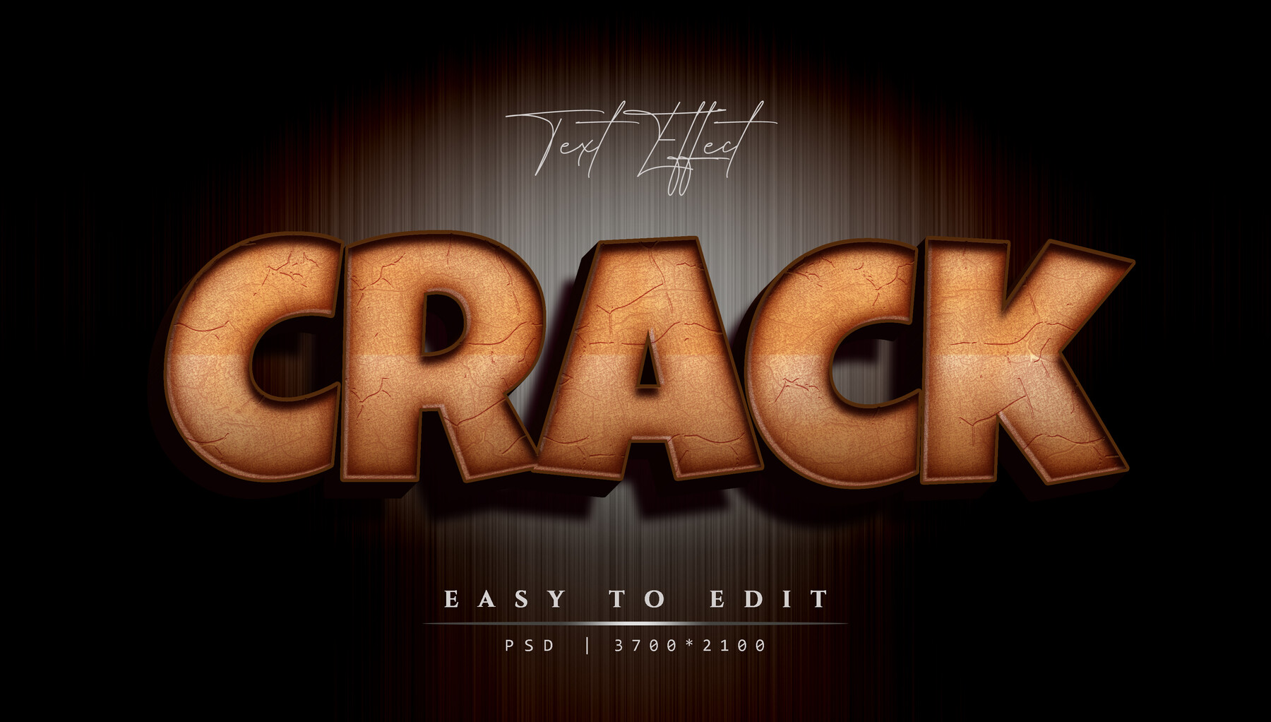 ArtStation - 3D Crack PSD fully editable text effect. Layer style PSD ...