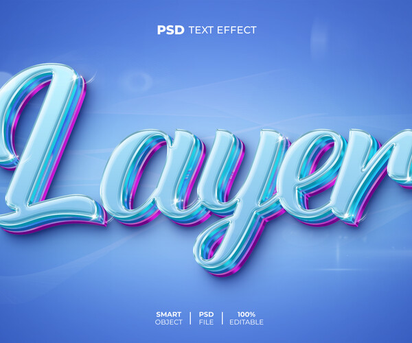 ArtStation - 3D Layer PSD fully editable text effect. Layer style PSD ...