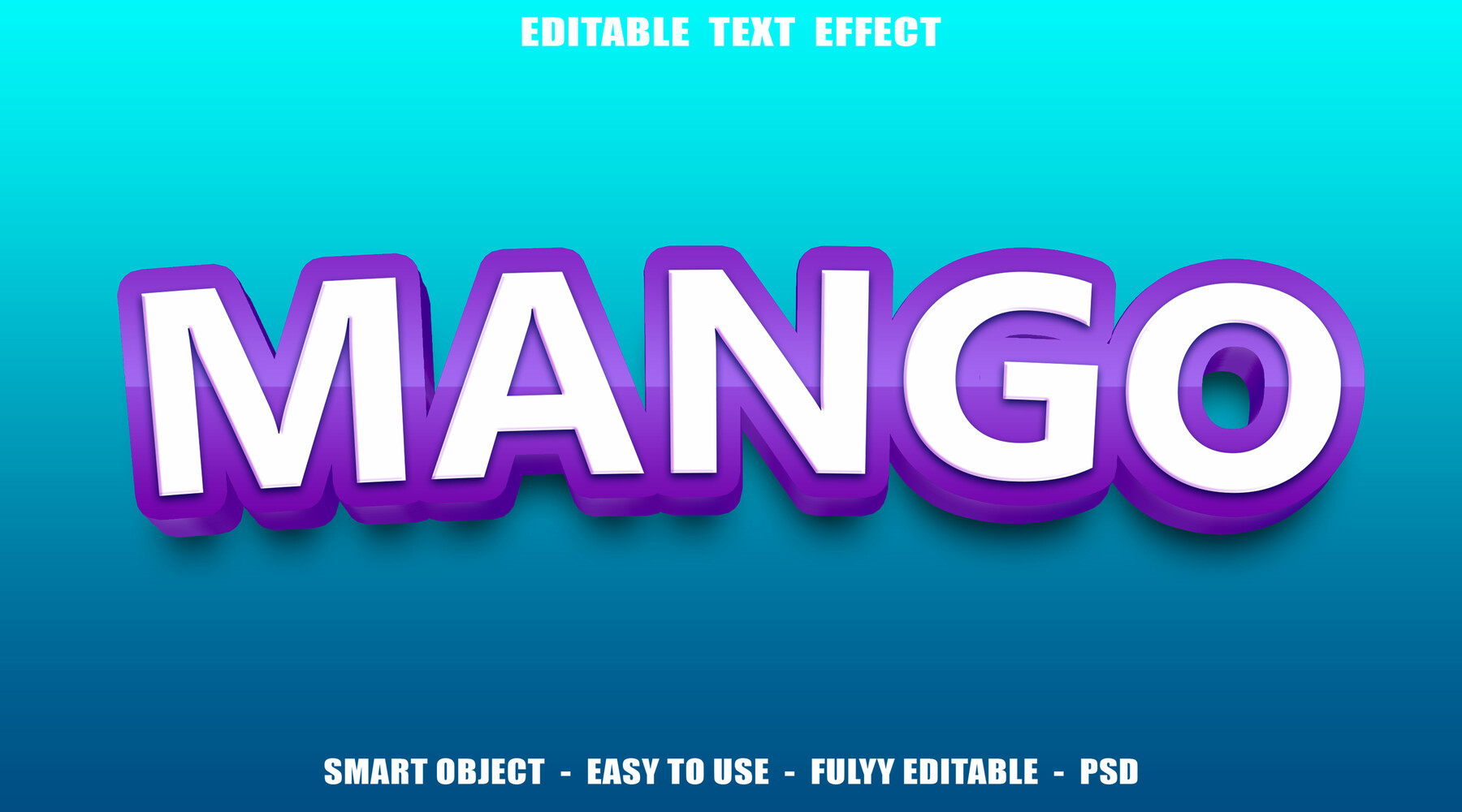 ArtStation - 3D Mango PSD fully editable text effect. Layer style PSD ...