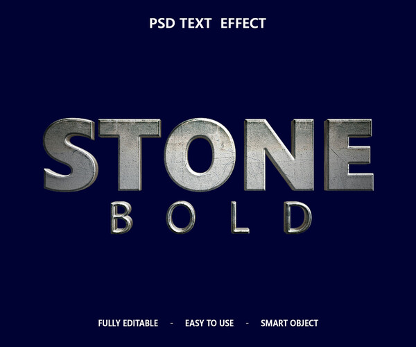 ArtStation - 3D Stone PSD fully editable text effect. Layer style PSD ...