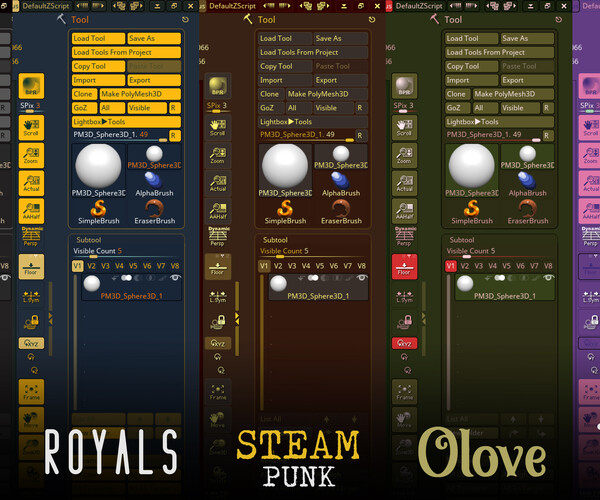 Artstation Zbrush Ui Colors Iii User Interface Colors Resources