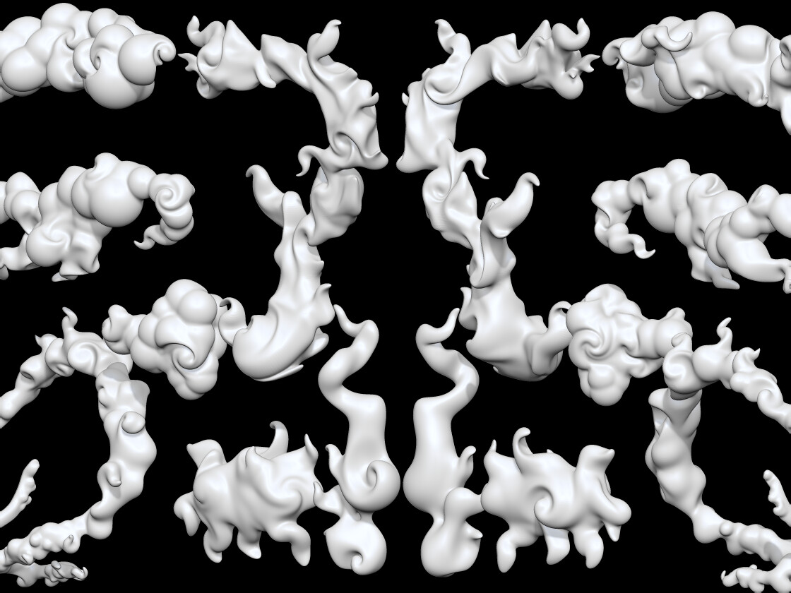 ArtStation - smoke / mist / clouds stylized pack2 IMM brush and .obj ...