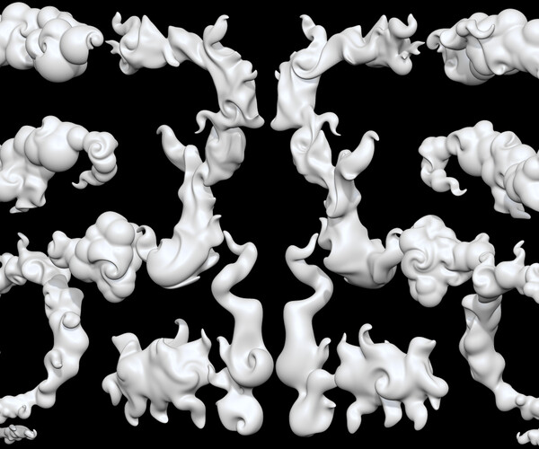 ArtStation - smoke / mist / clouds stylized pack2 IMM brush and .obj ...