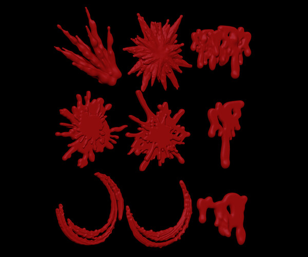 ArtStation - blood stains / splatter / drops stylized IMM brush and ...