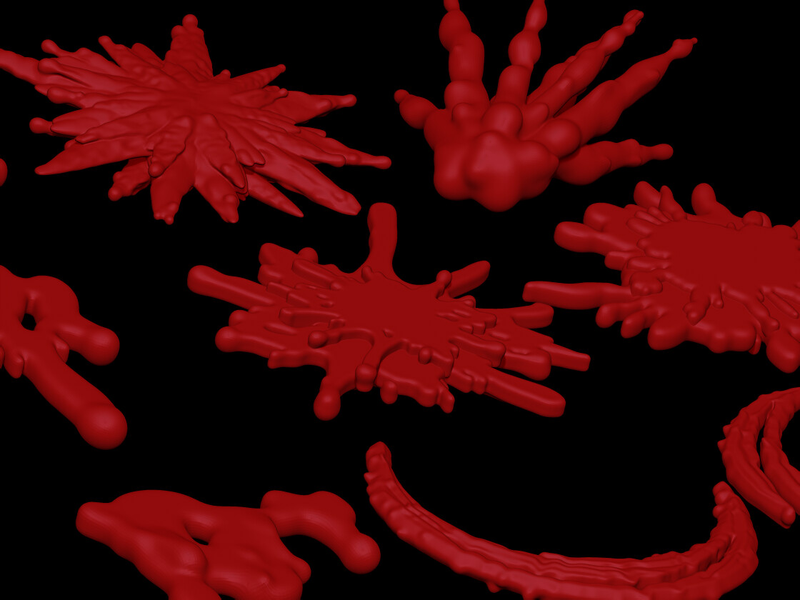 ArtStation - blood stains / splatter / drops stylized IMM brush and ...