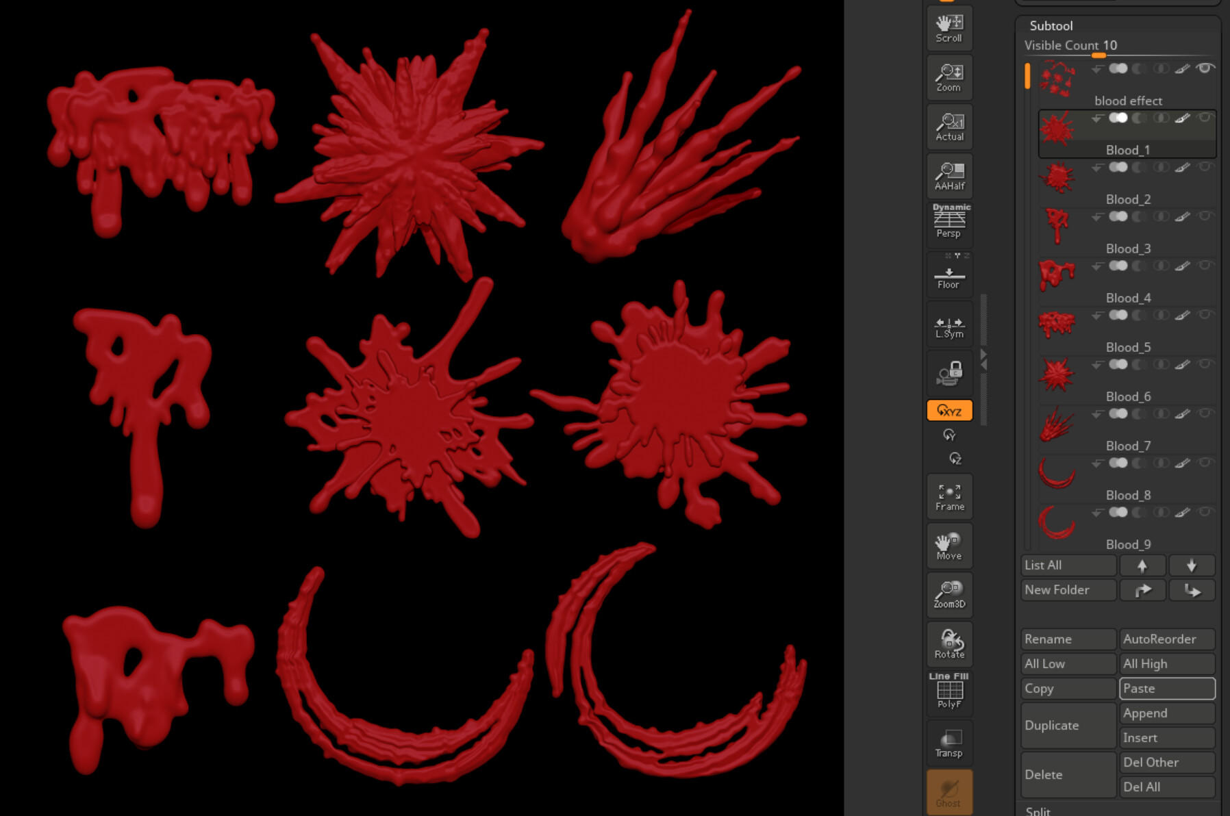 ArtStation - blood stains / splatter / drops stylized IMM brush and ...