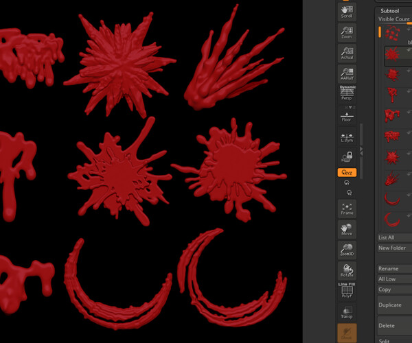 ArtStation - blood stains / splatter / drops stylized IMM brush and ...
