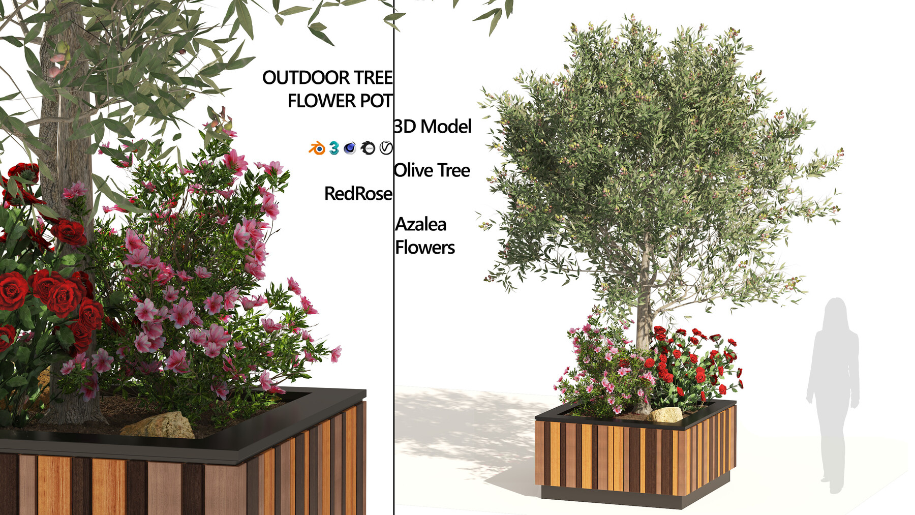 ArtStation - Outdoor tree flower wood pot | Resources