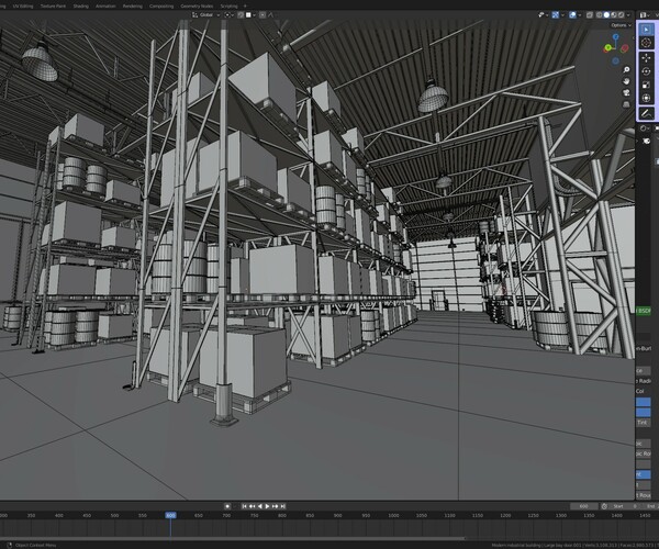 ArtStation - Modern furnished warehouse with office for Blender Eevee ...