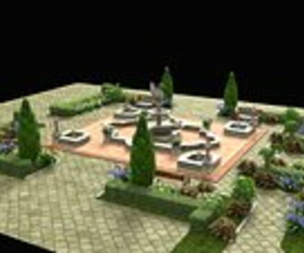 ArtStation - Fountain garden | Game Assets
