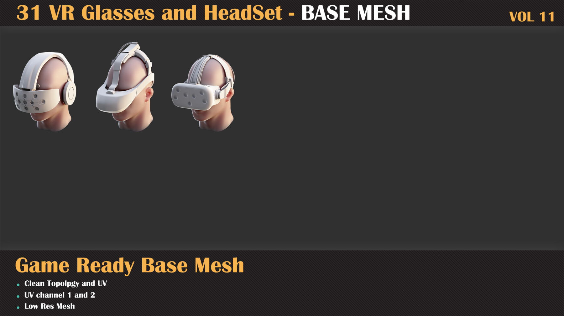 ArtStation - 32 VR Glasses and Headset BASE MESH - VOL 11 | Game Assets