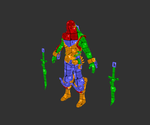 Artstation Male Assassin Mutant Dagger Game Assets