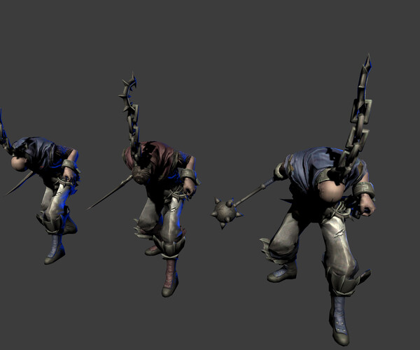 ArtStation - Male Assassin Mutant Dagger | Game Assets