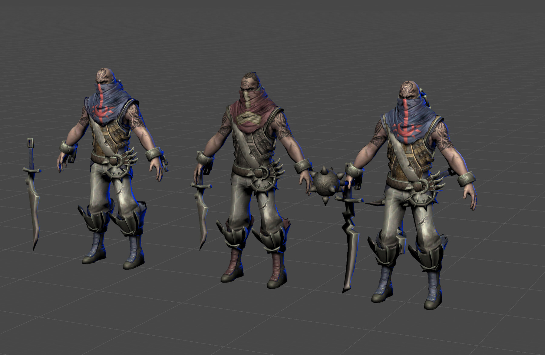 ArtStation - Male Assassin Mutant Dagger | Game Assets