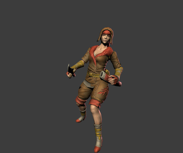 ArtStation - Soldier Female Dagger | Game Assets