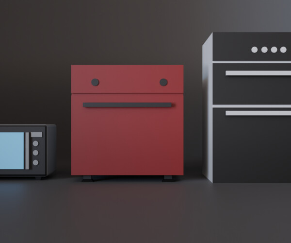 ArtStation - Low poly kitchen set | Game Assets