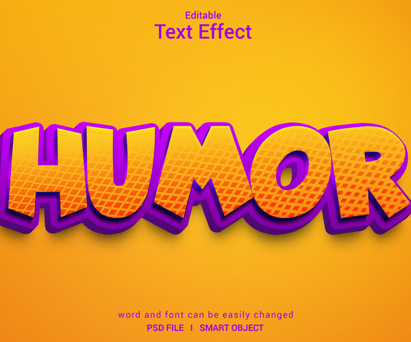 ArtStation - 3D Humor PSD fully editable text effect. Layer style PSD ...