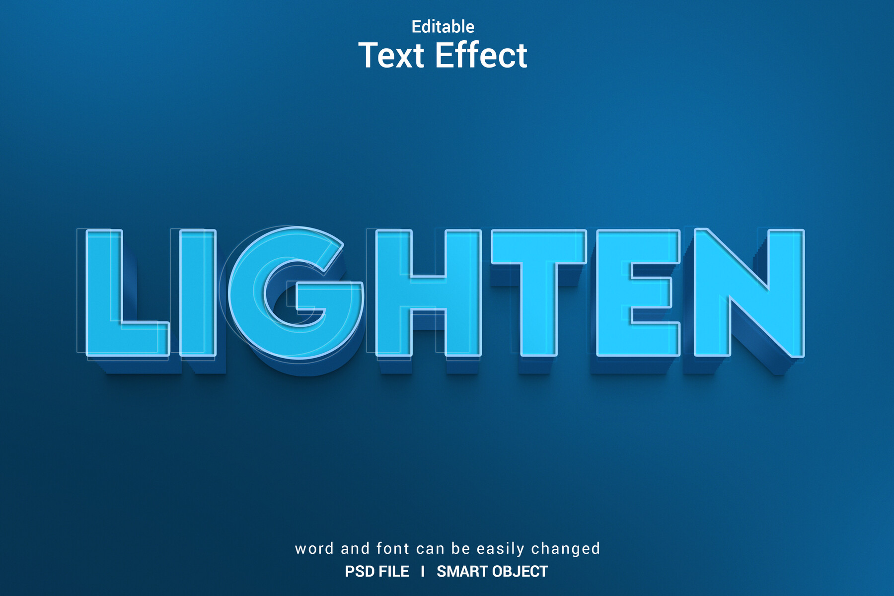 ArtStation - 3D Lighten PSD fully editable text effect. Layer style PSD ...