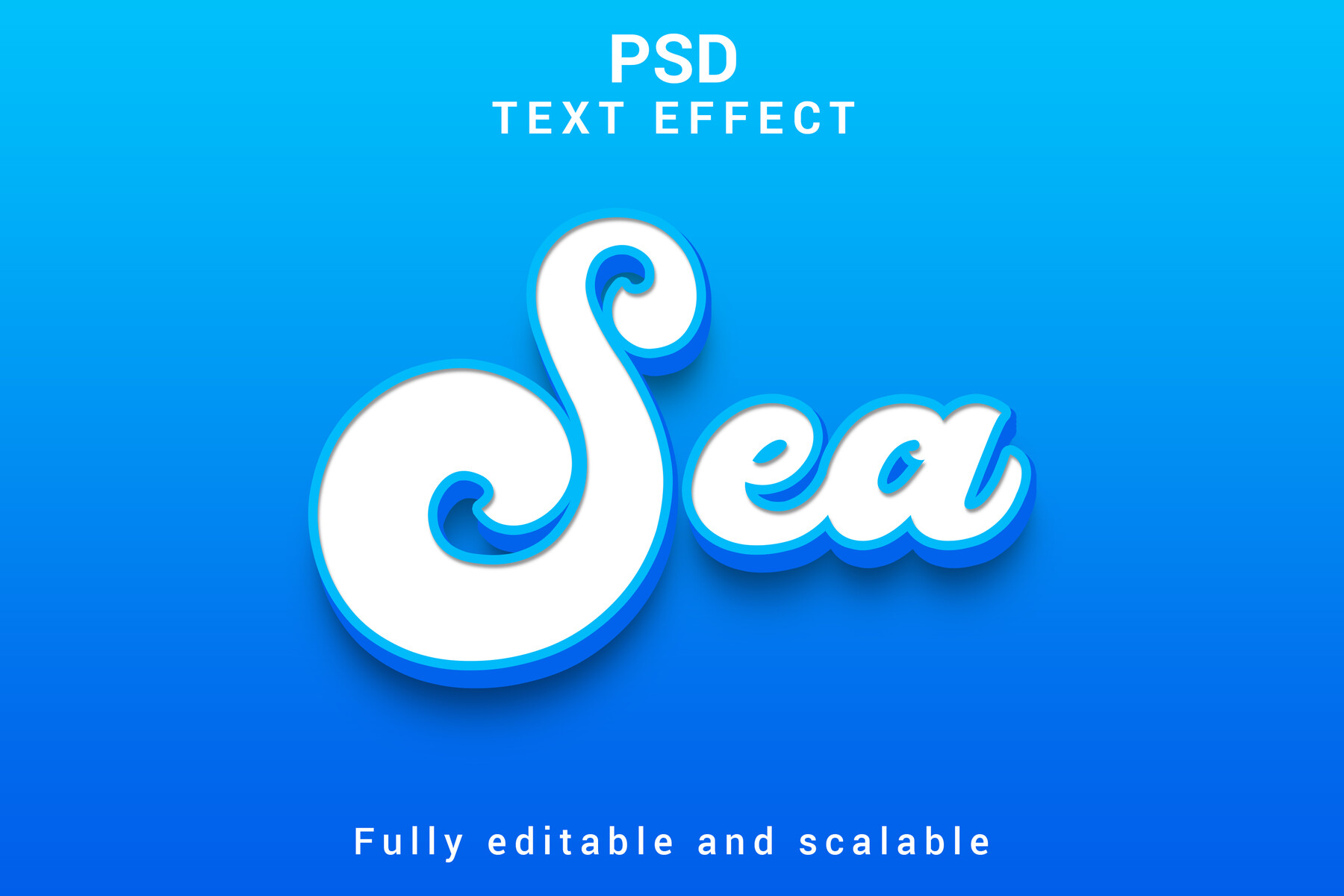 ArtStation - 3D Sea PSD fully editable text effect. Layer style PSD ...