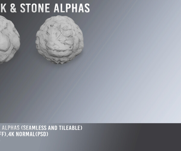 ArtStation - 40 ROCK & STONE ALPHAS | Brushes
