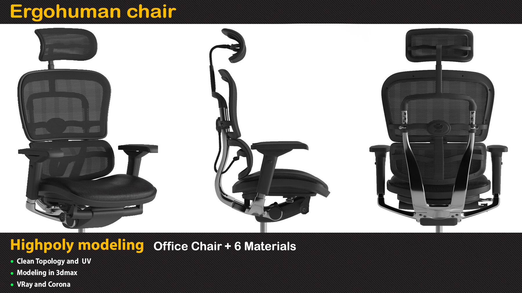 ArtStation - Ergohuman Office Chair | Game Assets