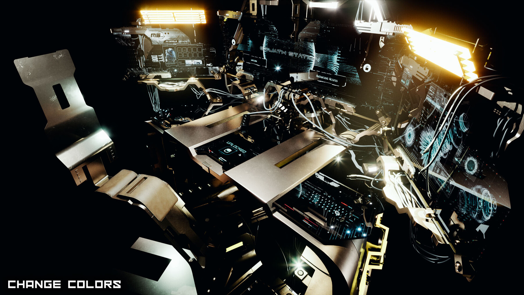 ArtStation - Sci-Fi Modular Computer Station | Game Assets