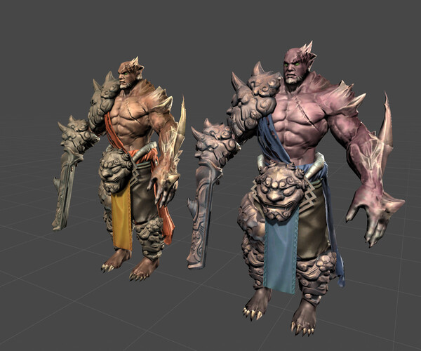 ArtStation - Demon Mutant Fighter | Game Assets