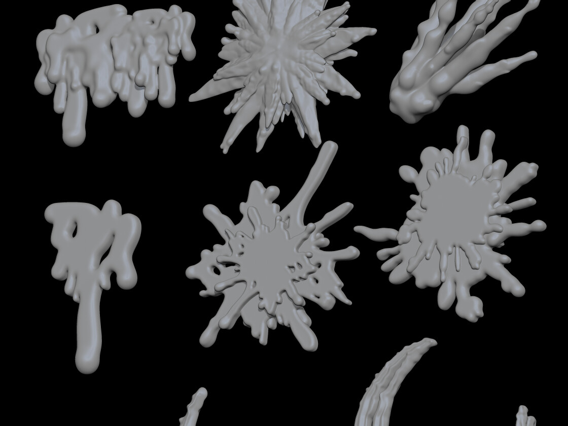 ArtStation - blood stains / splatter / drops stylized IMM brush and ...