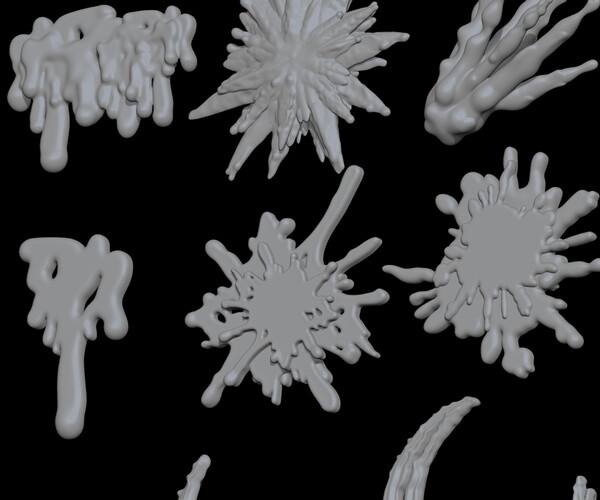 ArtStation - blood stains / splatter / drops stylized IMM brush and ...