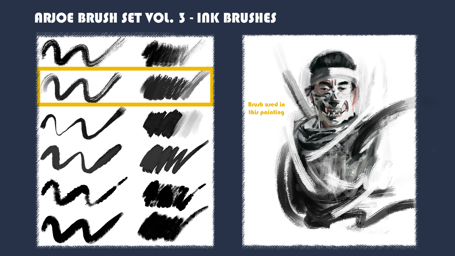 ArtStation - Arjoe Brush Set VOL. 3 INK brushes for PROCREATE | Brushes