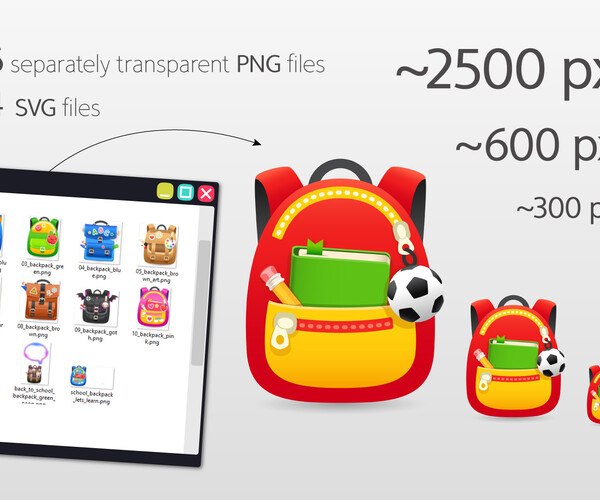 ArtStation - School Backpacks Set | Artworks