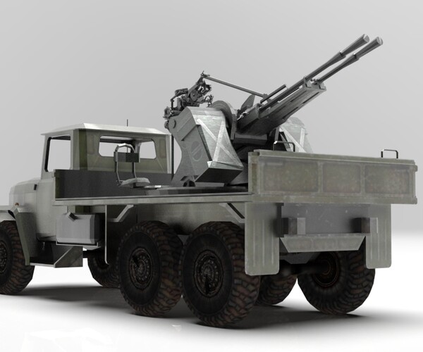 ArtStation - Truck Ural Rear Gun (ALL OBJECTS ARE DETACHABLE) | Game Assets