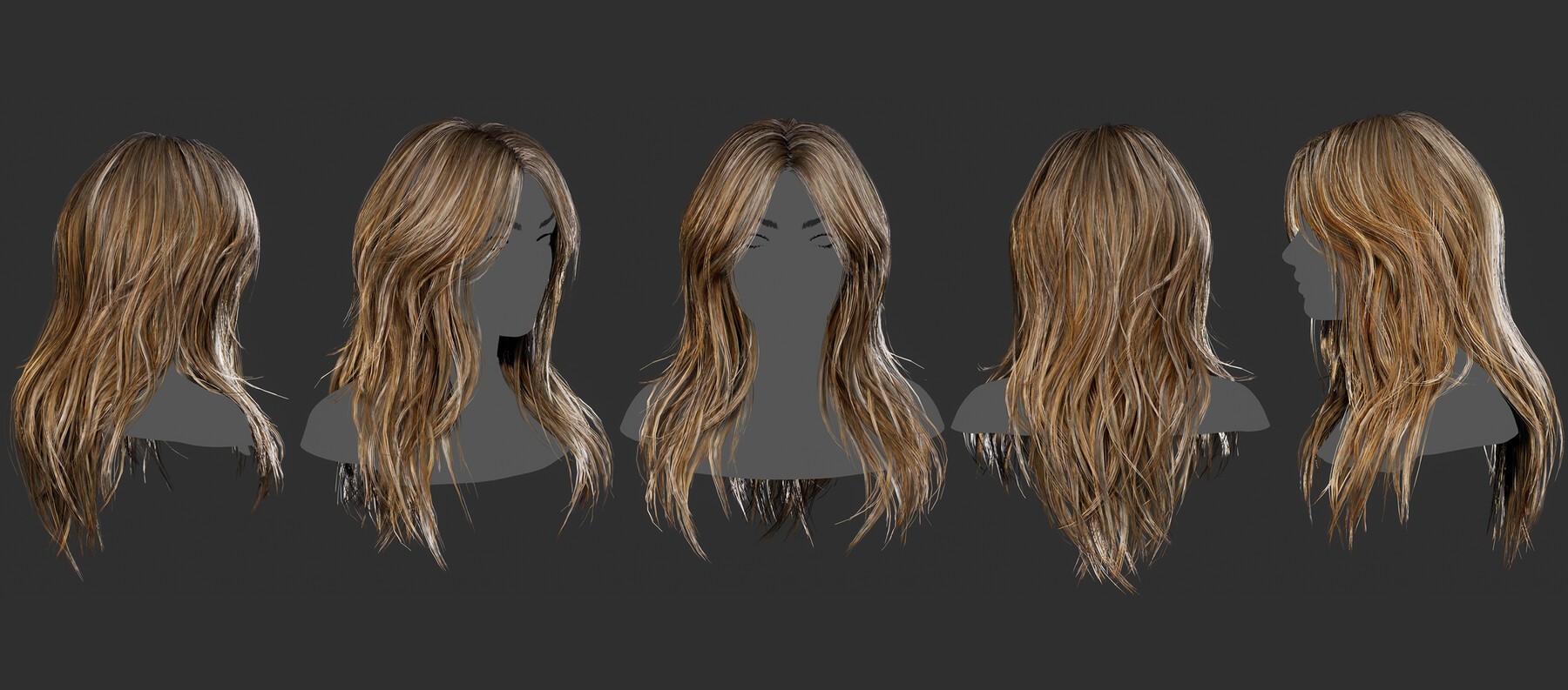 ArtStation - Realistic Hairstyle Pack Vol1 (5 pieces). Low-poly / Game ...