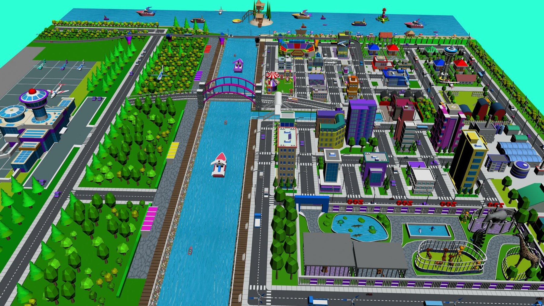 ArtStation - Low Poly City Town 3D model | Game Assets