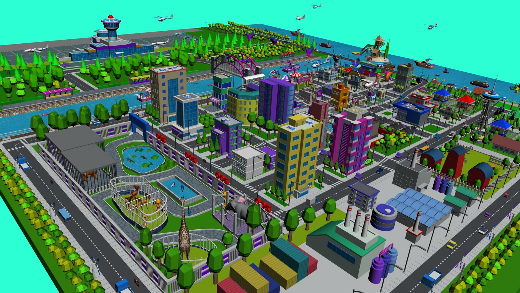 ArtStation - Low Poly City Town 3D model | Game Assets