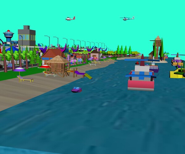 ArtStation - Low Poly City Town 3D model | Game Assets