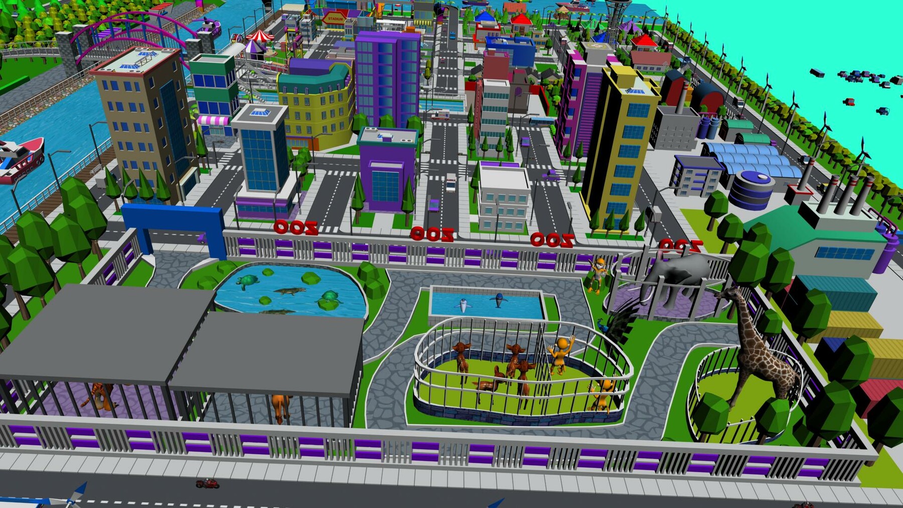 ArtStation - Low Poly City Town 3D model | Game Assets