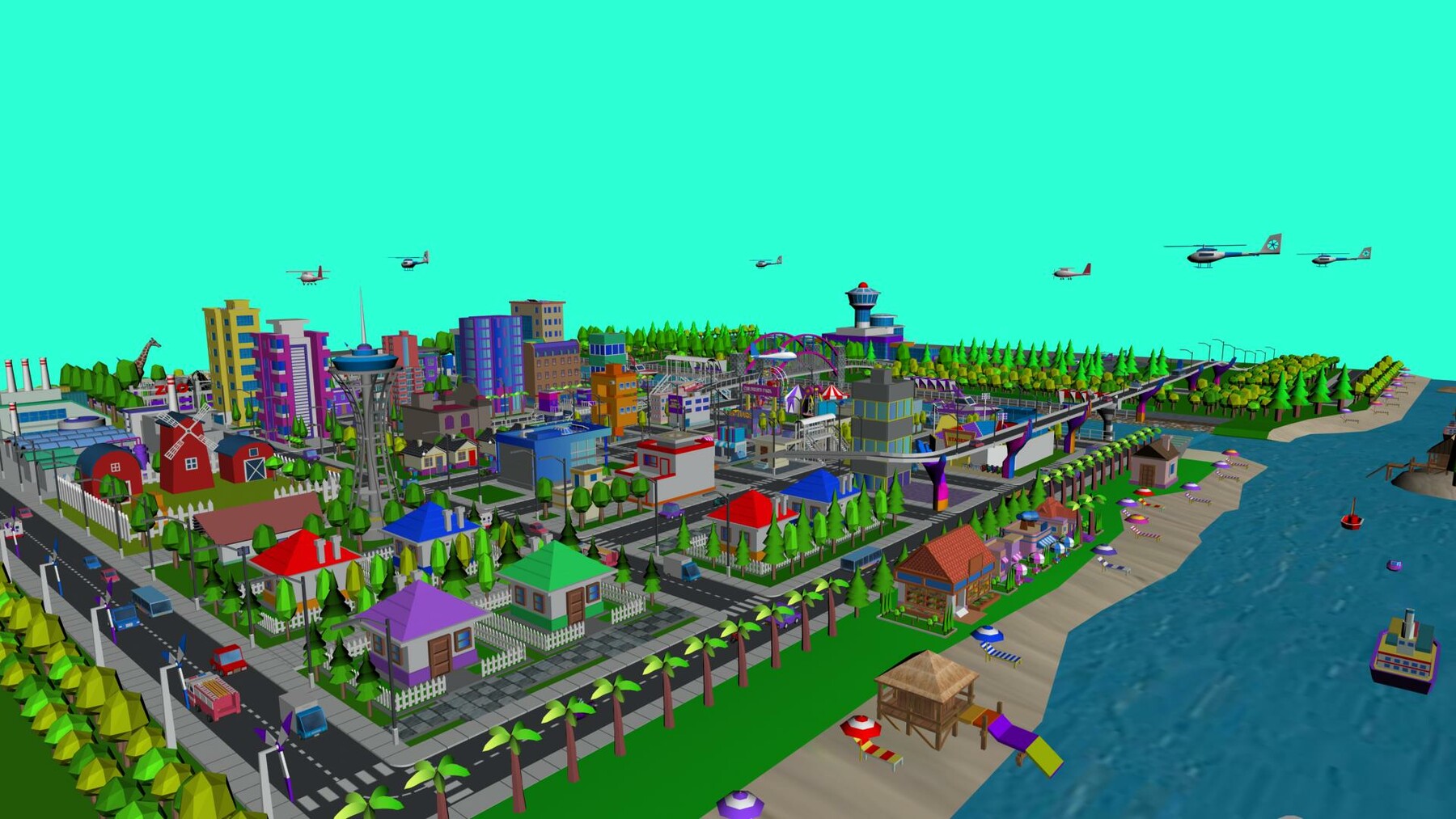 ArtStation - Low Poly City Town 3D model | Game Assets