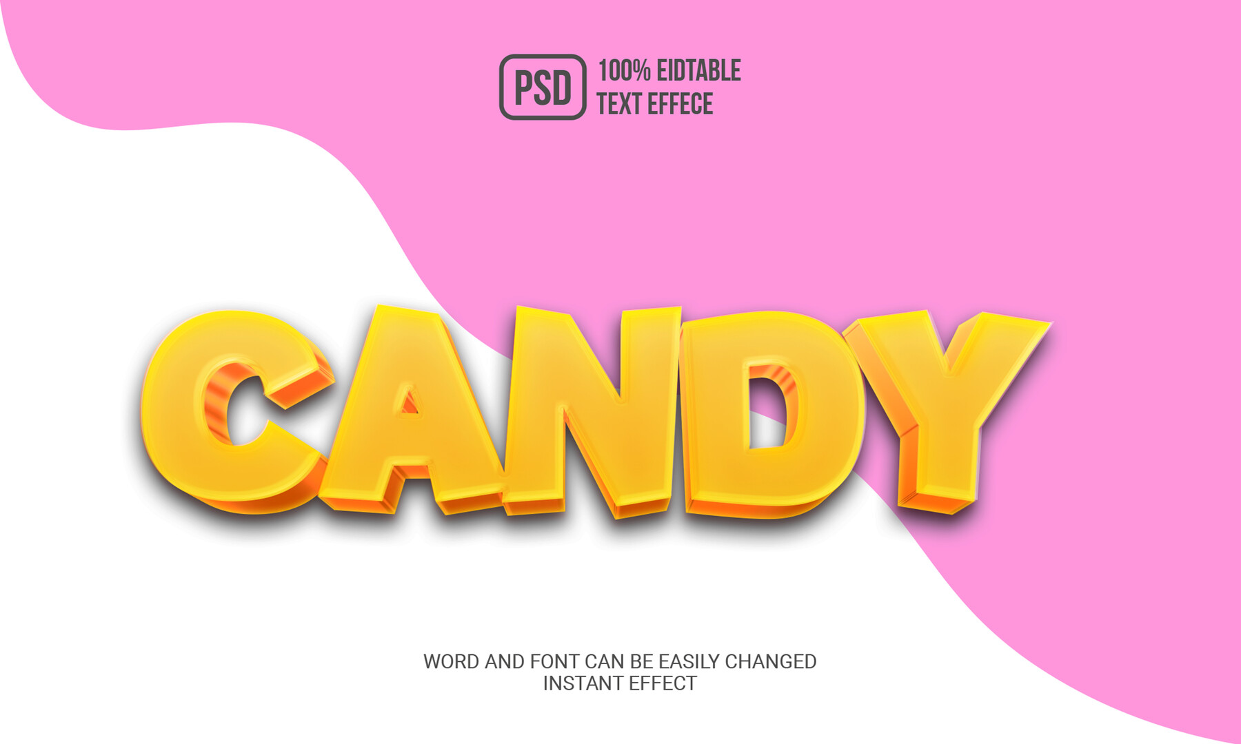 ArtStation - 3D Candy PSD fully editable text effect. Layer style PSD ...