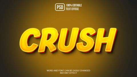 ArtStation - 3D Crush PSD fully editable text effect. Layer style PSD ...