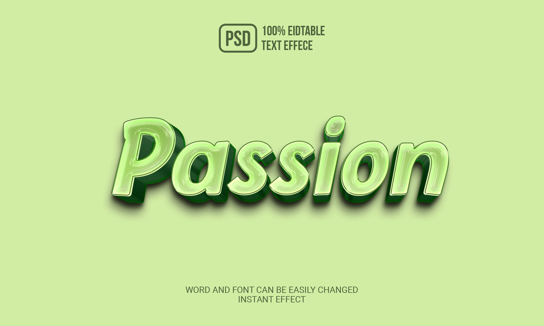 ArtStation - 3D Passion PSD fully editable text effect. Layer style PSD ...