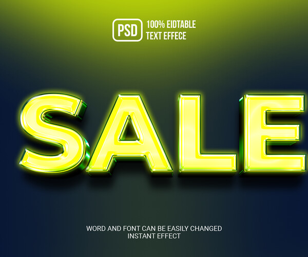 ArtStation - 3D Sale PSD fully editable text effect. Layer style PSD ...