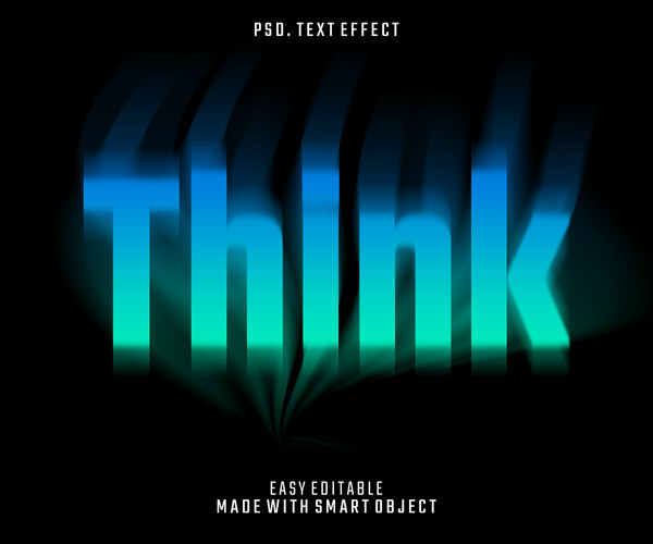 ArtStation - 3D Think PSD fully editable text effect. Layer style PSD ...