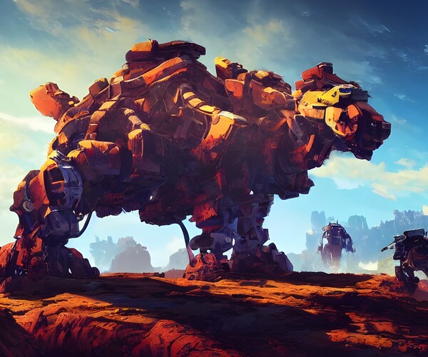 ArtStation - Mecanical Creature Horizon Forbiden 8k image pack paint ...